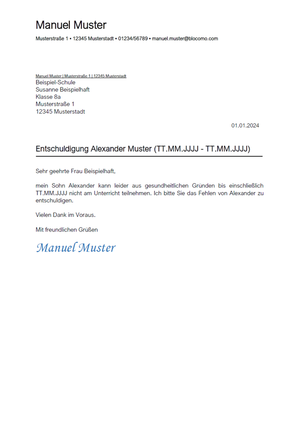 Entschuldigung Schule: Vorlagen & Muster
