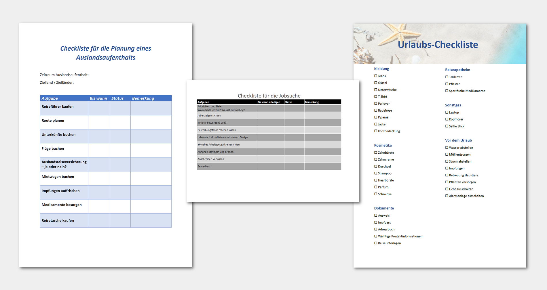 Checkliste: Vorlagen & Muster
