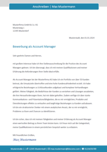 Bewerbungsanschreiben als Account Manager*in: Muster, Vorlagen ...