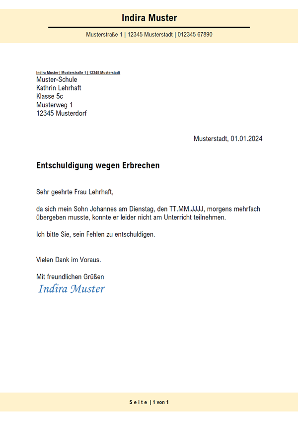 Entschuldigung Schule: Vorlagen & Muster