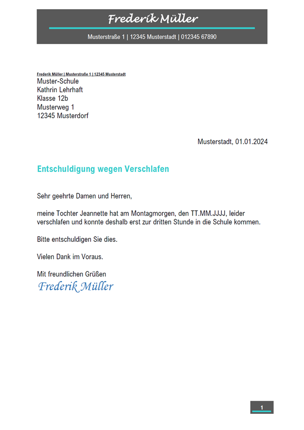 Entschuldigung Schule: Vorlagen & Muster