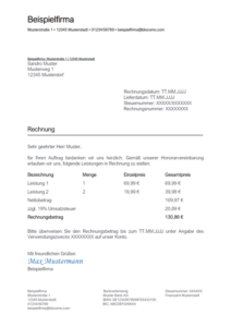 Rechnung: Vorlagen & Muster - Blocomo