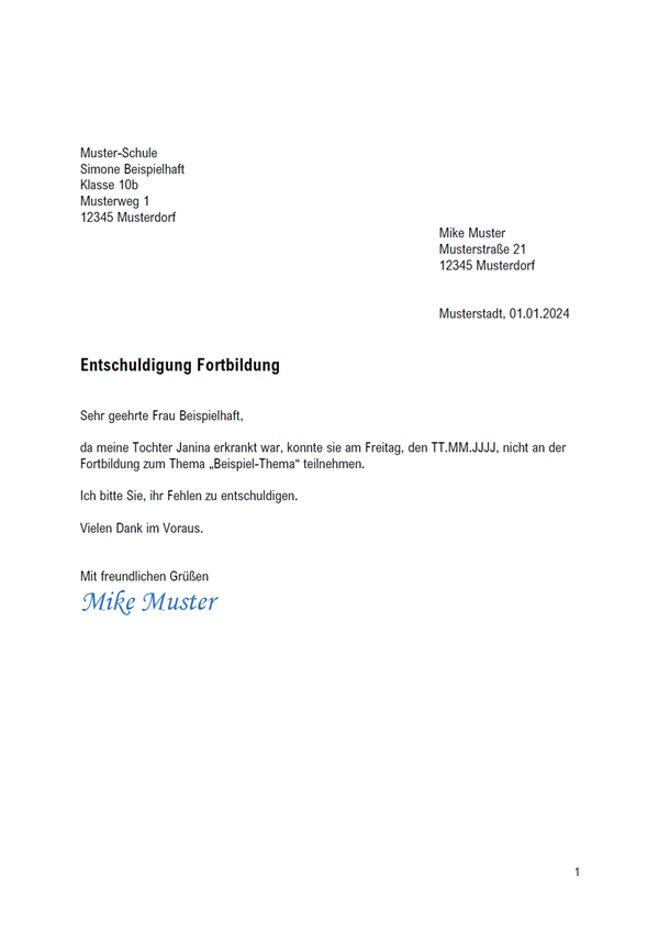Entschuldigung Schule: Vorlagen & Muster