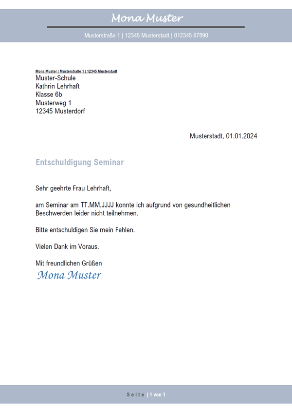 Entschuldigung Schule: Vorlagen & Muster